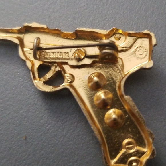 Antique | Jewelry | Antique Rare Goldtone Peridot Pearl Luger Gun Pin ...